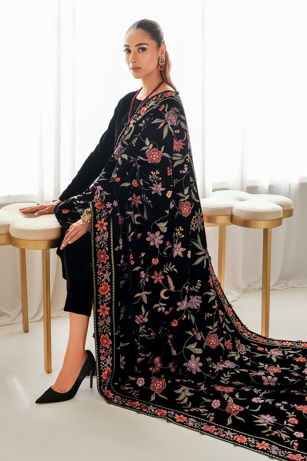 Embroidered shawl store